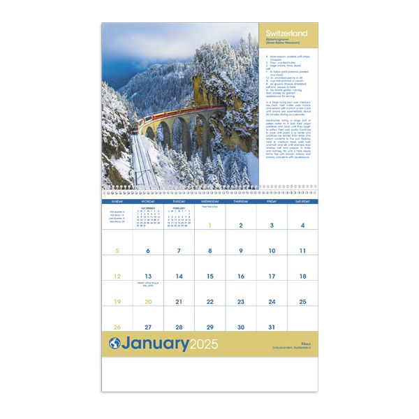Custom World Scenes With Recipe Calendar (Q194722) - Wall Calendars ...