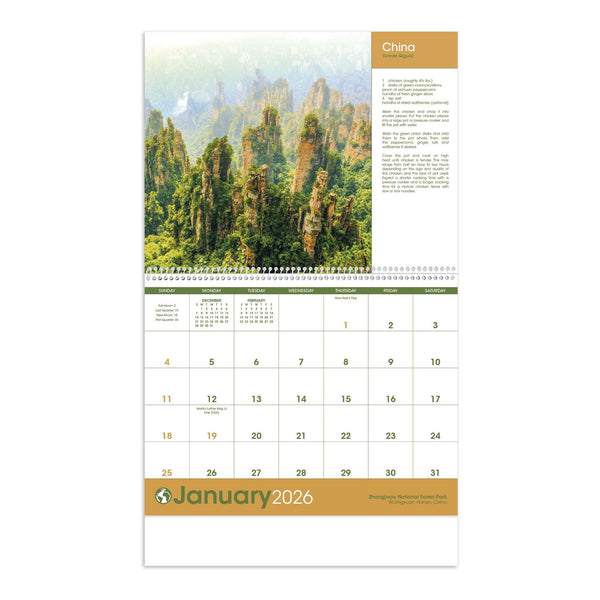 Custom World Scenes With Recipe Calendar (Q194722) - Wall Calendars ...