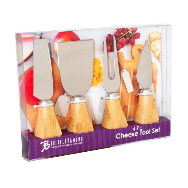 Custom 4- Piece Bamboo Cheese Tool Set (Q235022) - Cheese Sets with ...