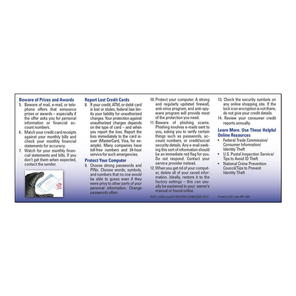 Custom Identity Theft Pocket Pamphlet (Q314222) - Made in USA with Logo ...