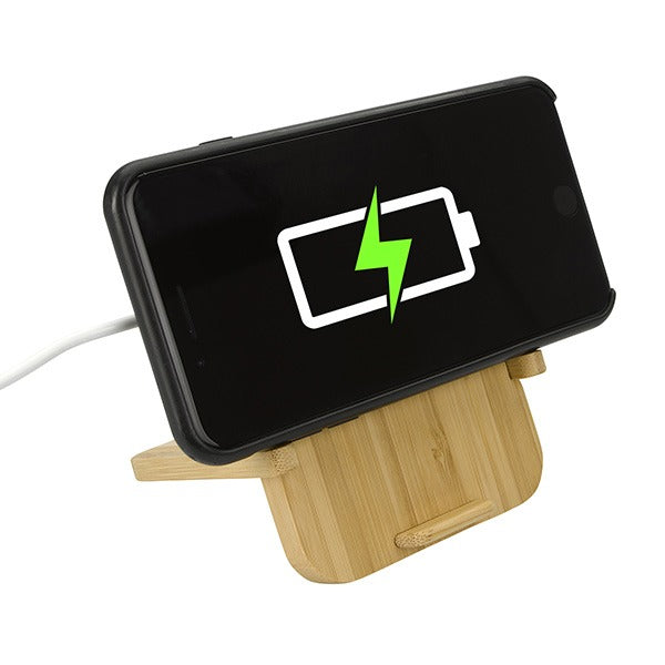 Custom Bamboo 10W Wireless Charger With Phone Holder (Q329822 ...