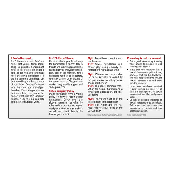 Custom Sexual Harassment Pocket Pamphlet (Q414222) - Made in USA with ...