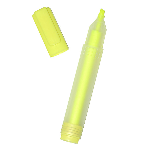 Custom Rectangular Highlighter With Frosted Barrel And Yellow Chisel ...