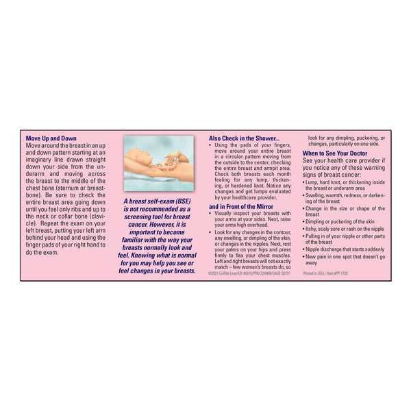 Custom Breast Self Exams Pocket Pamphlet (Q893222) - Made in USA with ...
