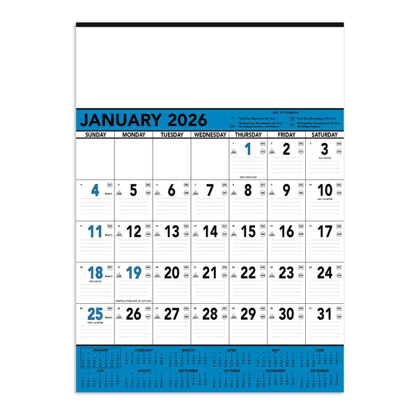 Custom Blue & Black Contractor's Memo Calendars 13-sheet (Q993722 ...