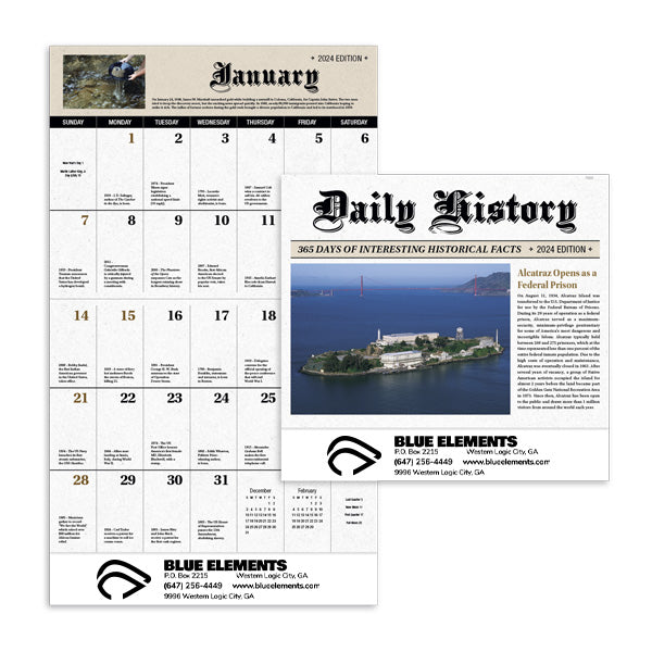 Daily History - Stapled Calendar - Calendars with Logo - Q315722 QI