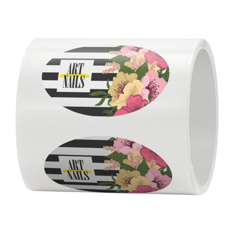 5" x 3" Oval Roll Sticker Labels - Stickers with Logo - Q513522 QI
