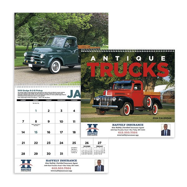 Custom Antique Trucks Calendar (Q814722) - Wall Calendars with Logo ...